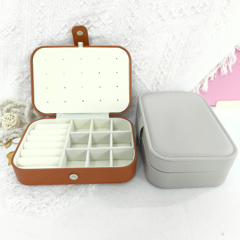Chestnut Brown [basic] Portable Jewelry Box Leather Large Capacity ...